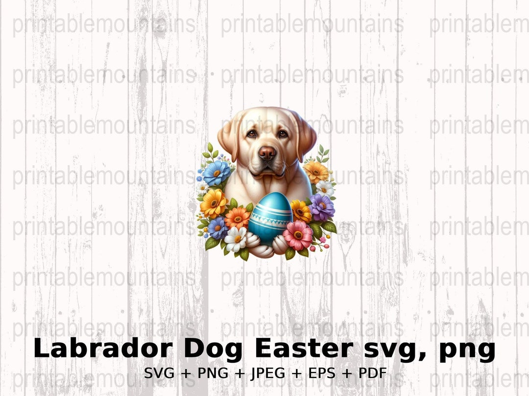 Labrador Dog Easter Digital Image Svg, Png, Jpeg, Eps, Pdf Digital ...