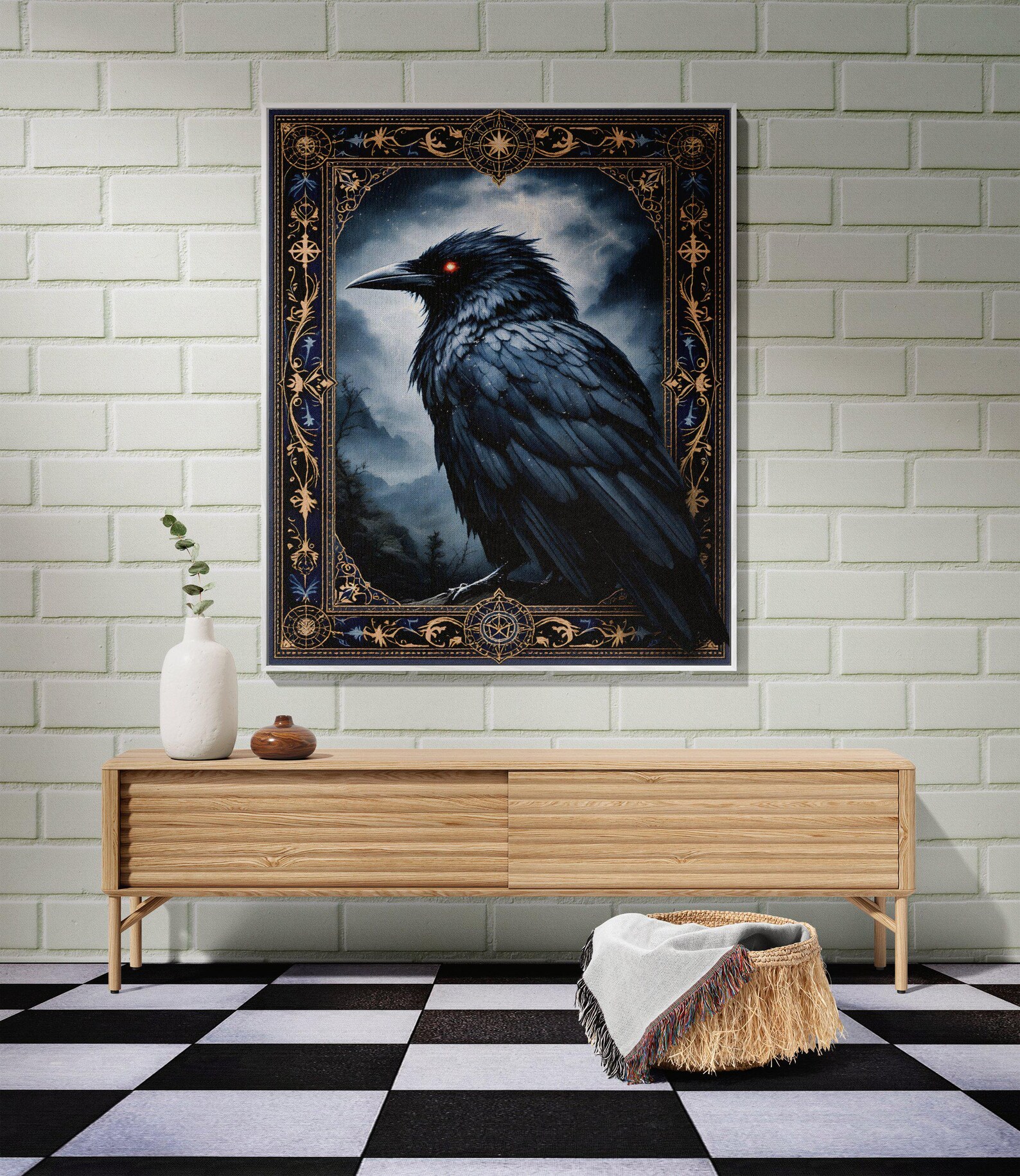 Mystical Raven Woven Blanket, Gothic Crow Design, Black Raven Cozy ...