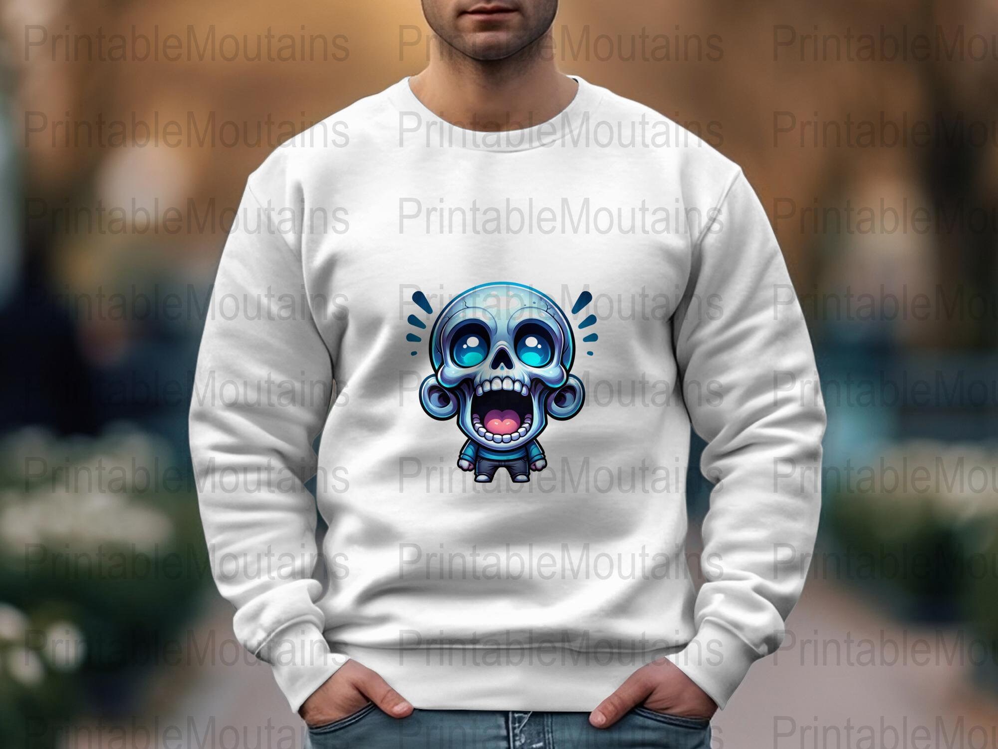 Screaming Skull Cartoon Image - Digital Download for DIY Projects ...