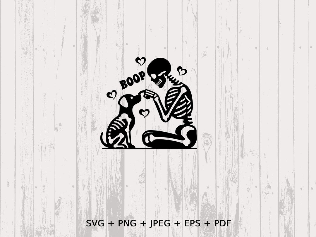 Skeleton Dog Boop Svg, Png, Jpeg, Eps, Pdf, Dxp Halloween Skeleton Art ...