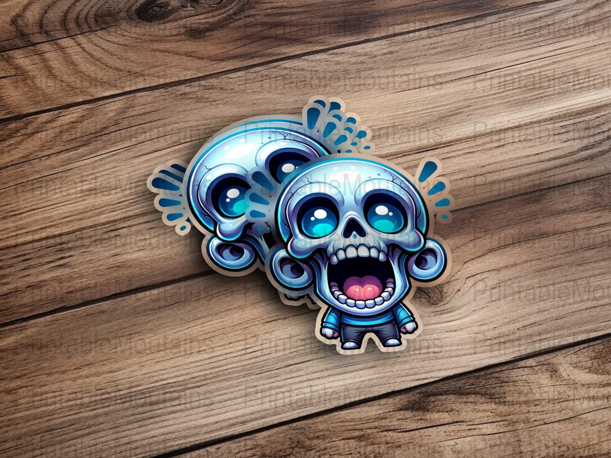 Screaming Skull Cartoon Image - Digital Download for DIY Projects ...