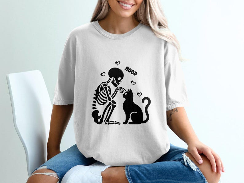 Skeleton Cat Boop Svg, Png, Jpg, Eps, Pdf, Dxf, Fun Cat Art, Halloween ...
