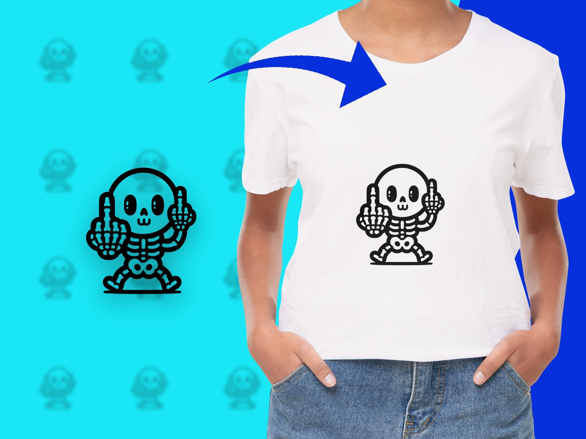 Skeleton Middle Finger Vector, Cartoon Style Skeleton Image, Digital ...