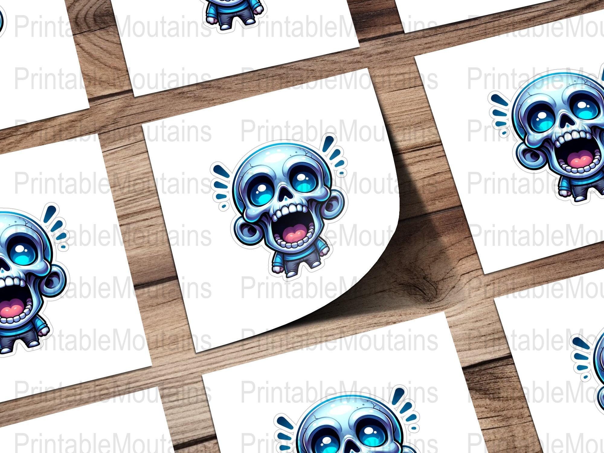Screaming Skull Cartoon Image - Digital Download for DIY Projects ...