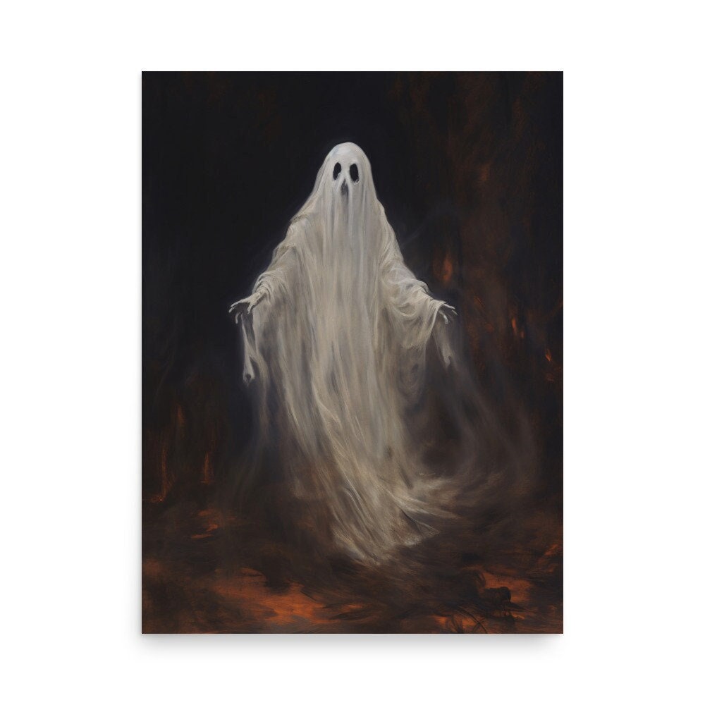 Vintage Ghost Painting Digital Download Art Poster Print Spooky Wall ...