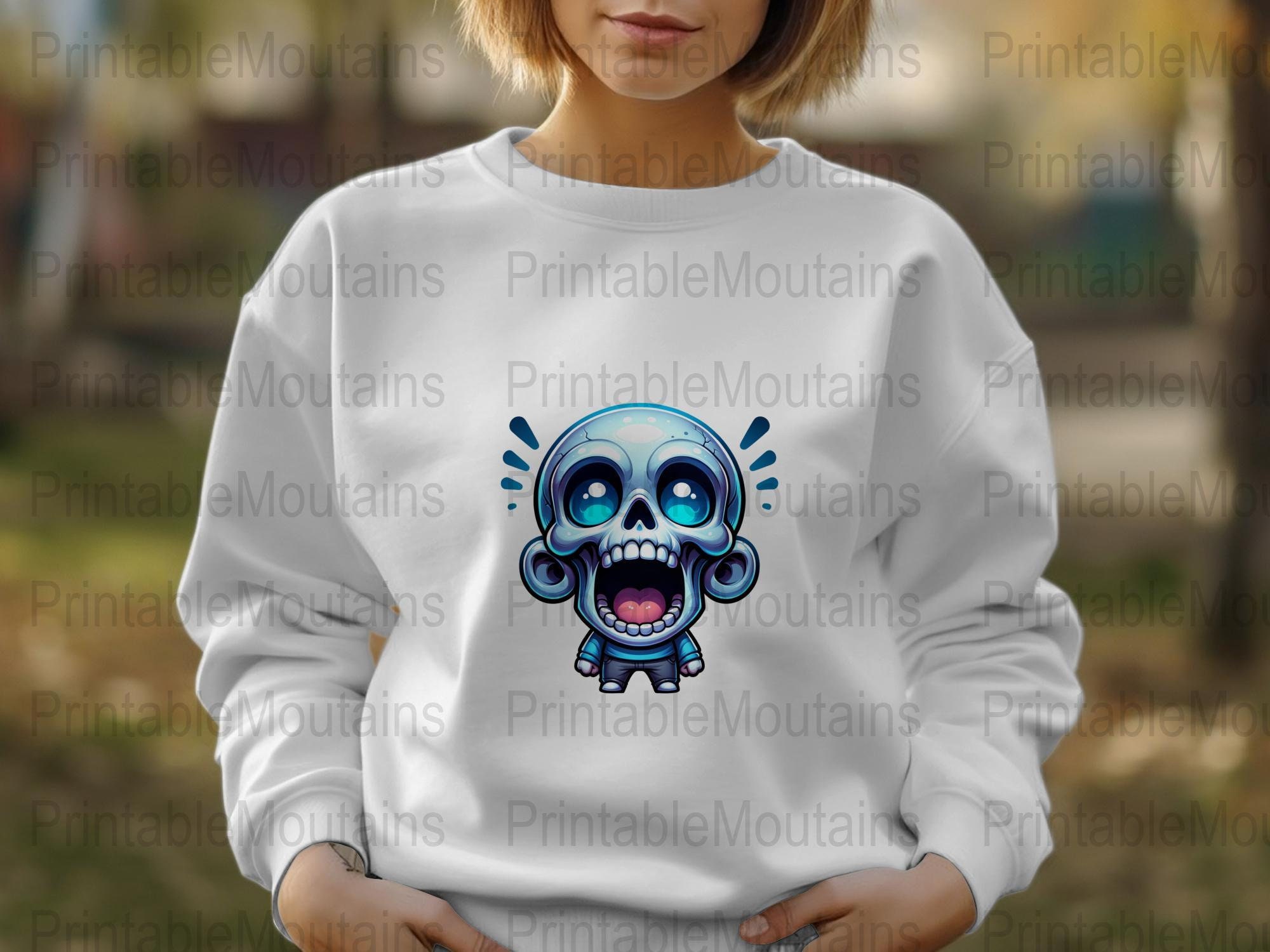 Screaming Skull Cartoon Image - Digital Download for DIY Projects ...