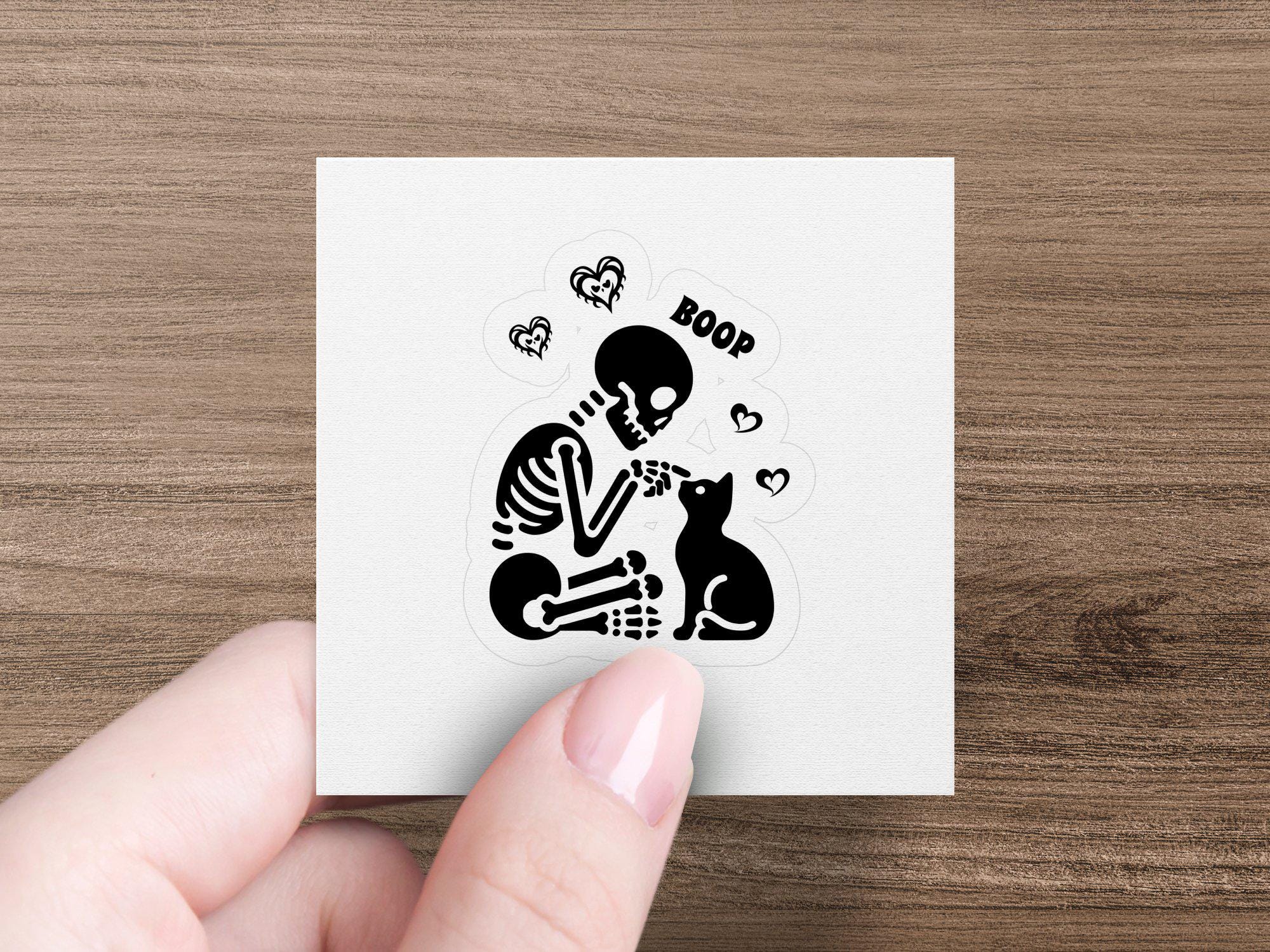 Halloween Skeleton Cat Boop Svg, Pnp, Jpg, Clip Art, Cute Skeleton Cat ...