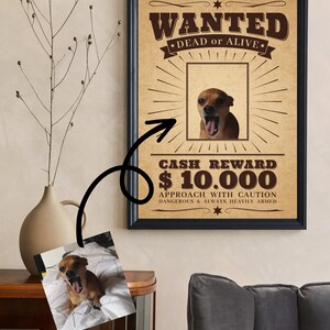 Custom Pet Wanted Poster Dog Dad Gift Birthday Gift Cat Portrait ...