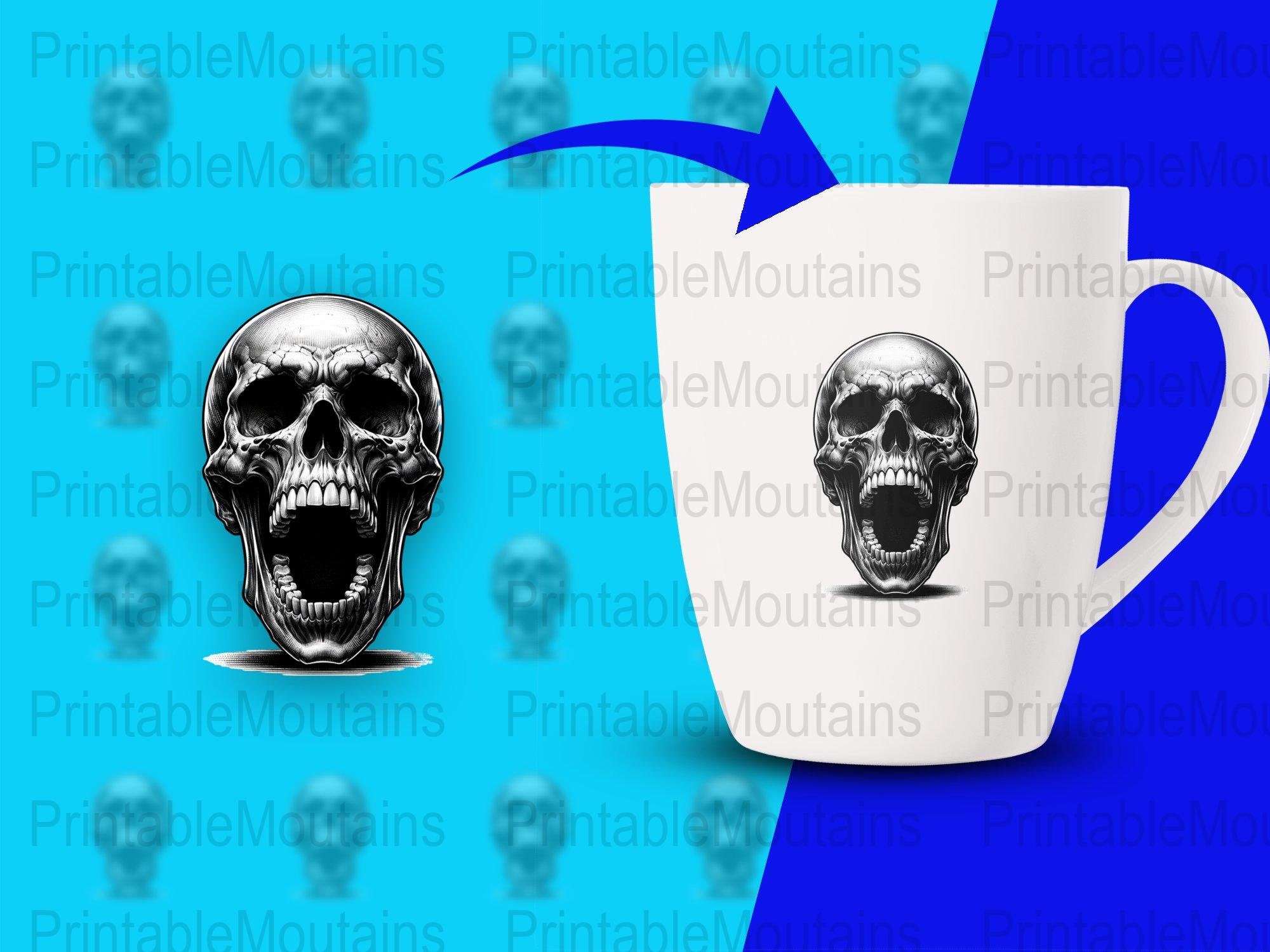 Screaming Skull Pencil Drawing Artwork, Digital Download, Goth Art ...