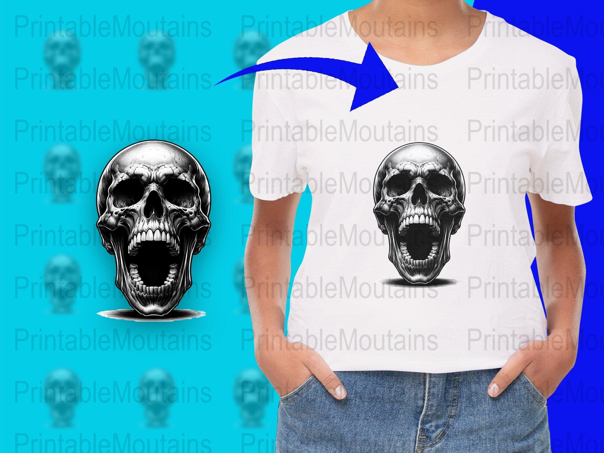 Screaming Skull Pencil Drawing Artwork, Digital Download, Goth Art ...