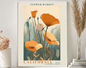 California Poppy Print - Etsy