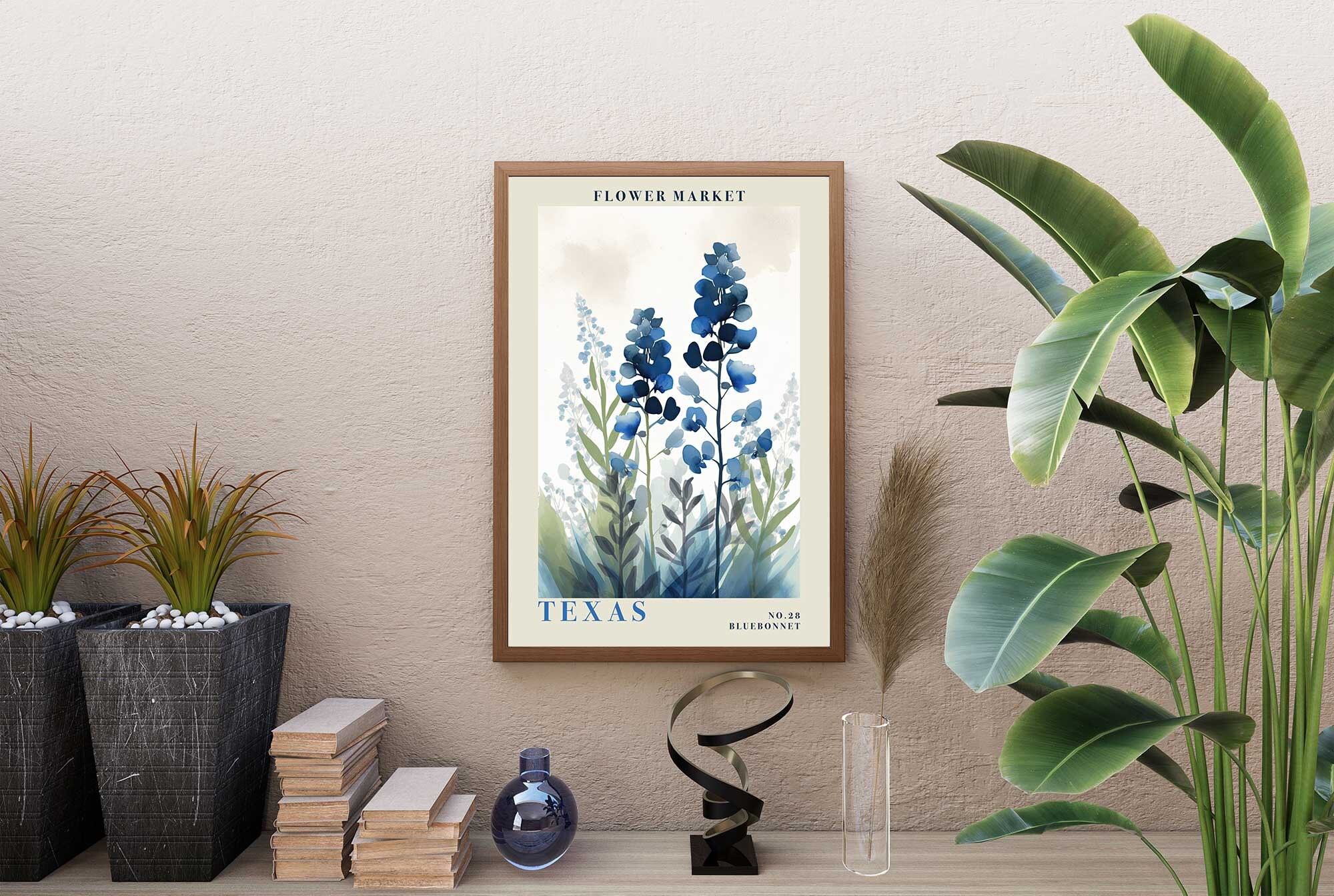 Texas Bluebonnet Flower Market Print Poster, 101, Texas State Flower ...