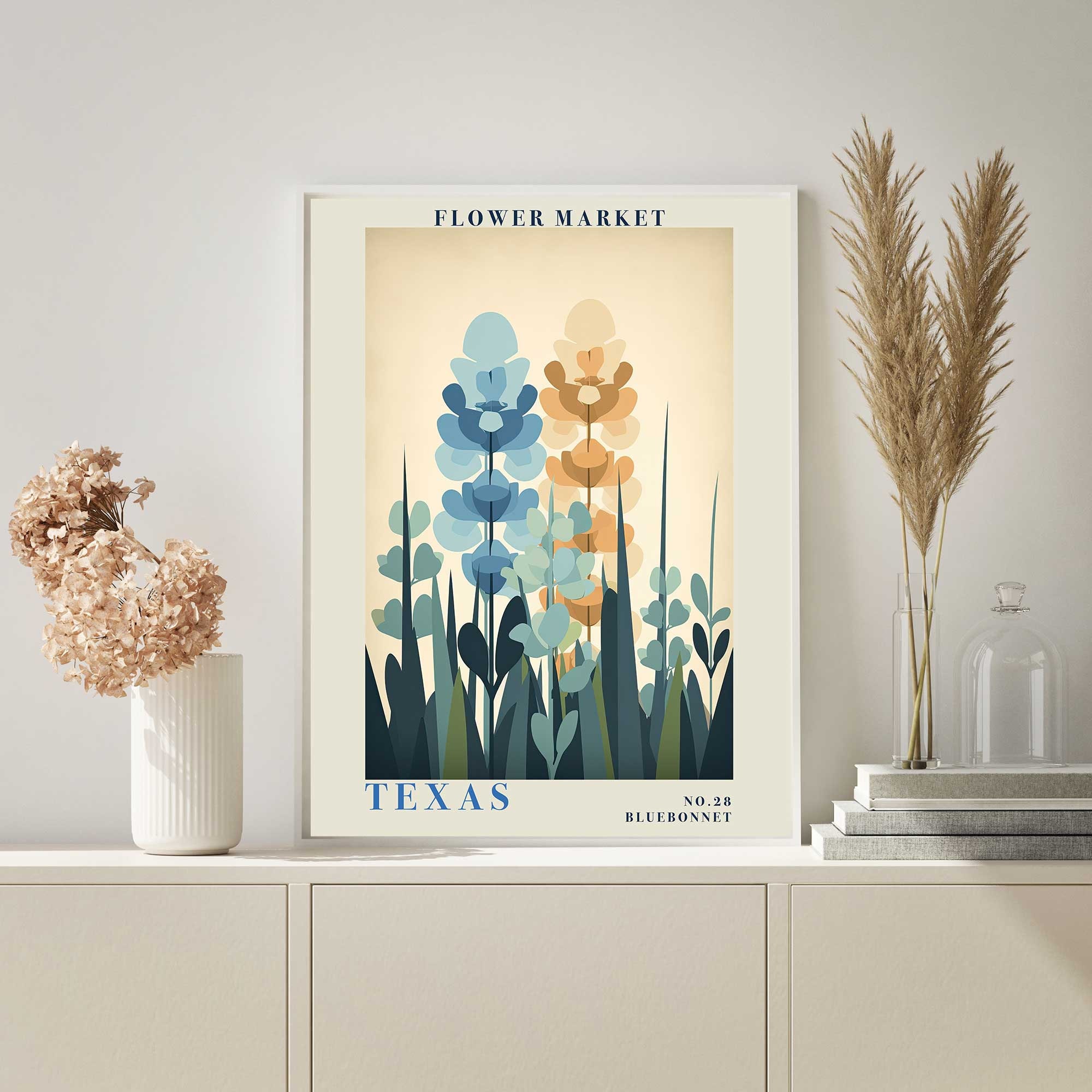 Texas Bluebonnet Flower Market Fine Art Printed Posters, Individual ...