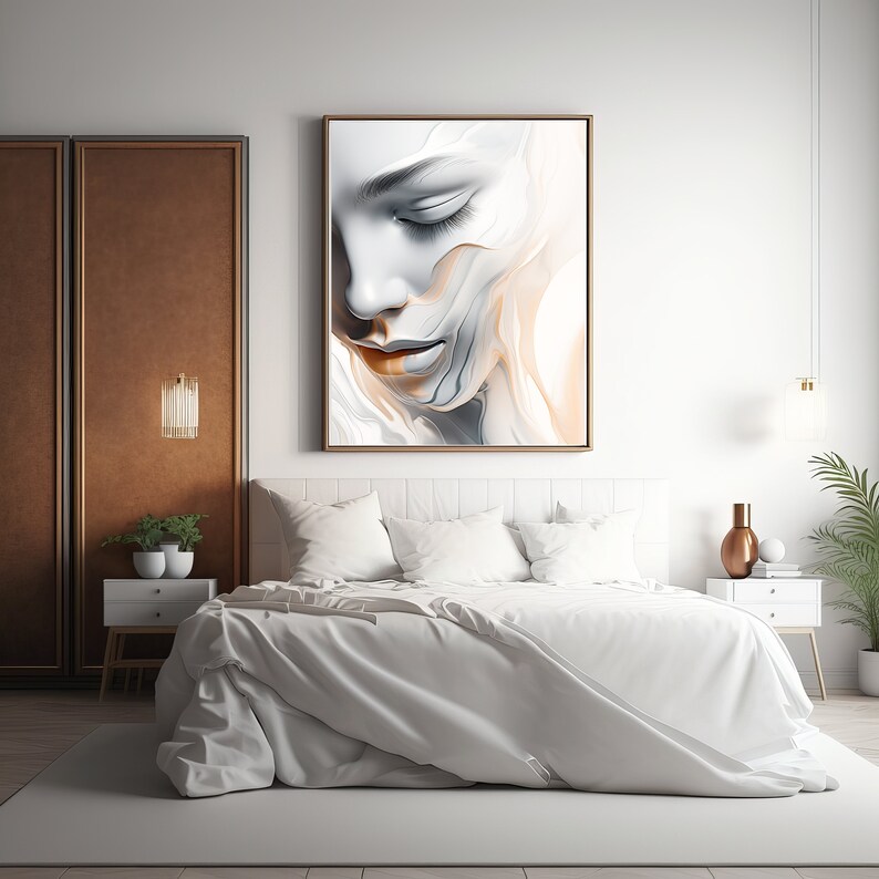 Minimalist Woman Face Design Elegant Abstract Lady Image - Etsy