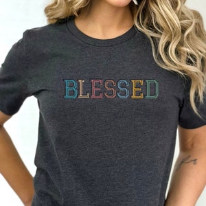 Blessed T-shirt, Christian Clothing, Inspirational Shirt, Blessed Shirt ...