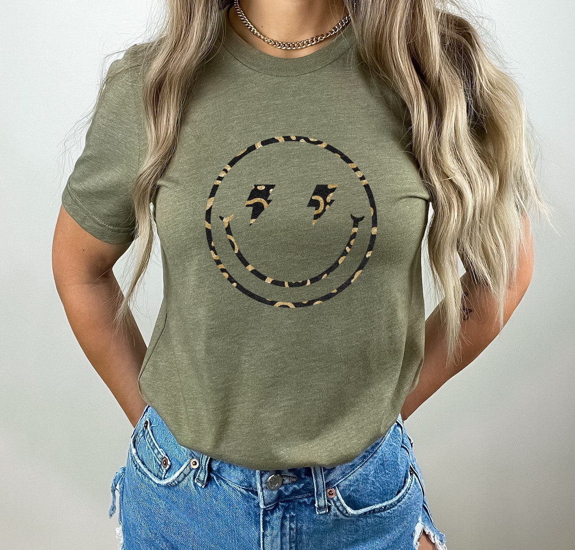 Smiley Face Shirt Cute Smile Tee Happy Face Shirt Lightning - Etsy