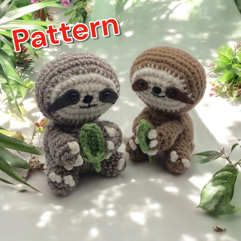 Sloth Amigurumi Crochet Pattern Pdf, Tested, DIY Gift Toy Plushie for ...
