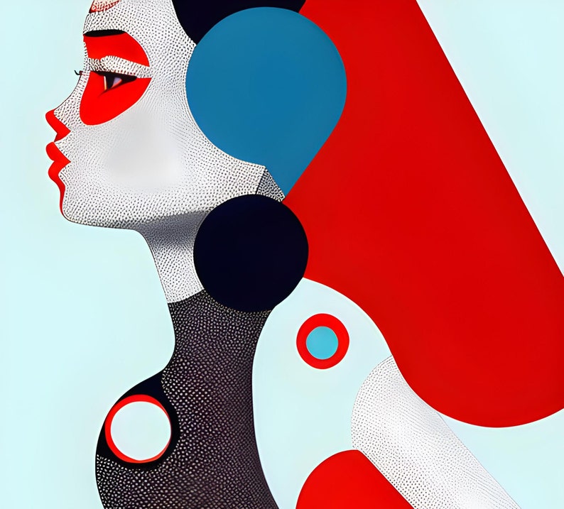 Abstract Woman in Profile - Etsy