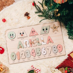 Christmas Gifts Personalized Name Puzzle With Numbers and Shapes ...