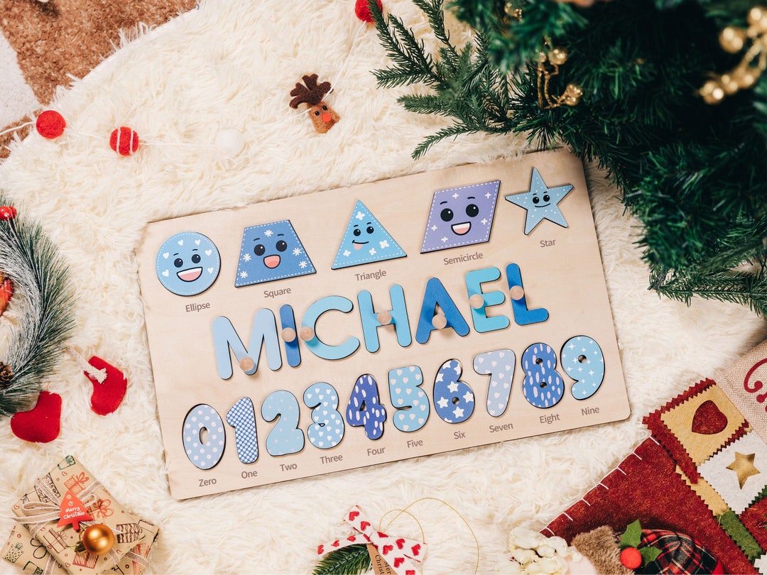 Christmas Gifts Personalized Name Puzzle With Numbers and Shapes ...