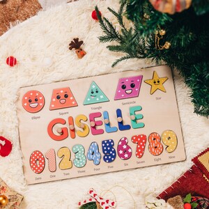 Christmas Gifts Personalized Name Puzzle With Numbers and Shapes ...