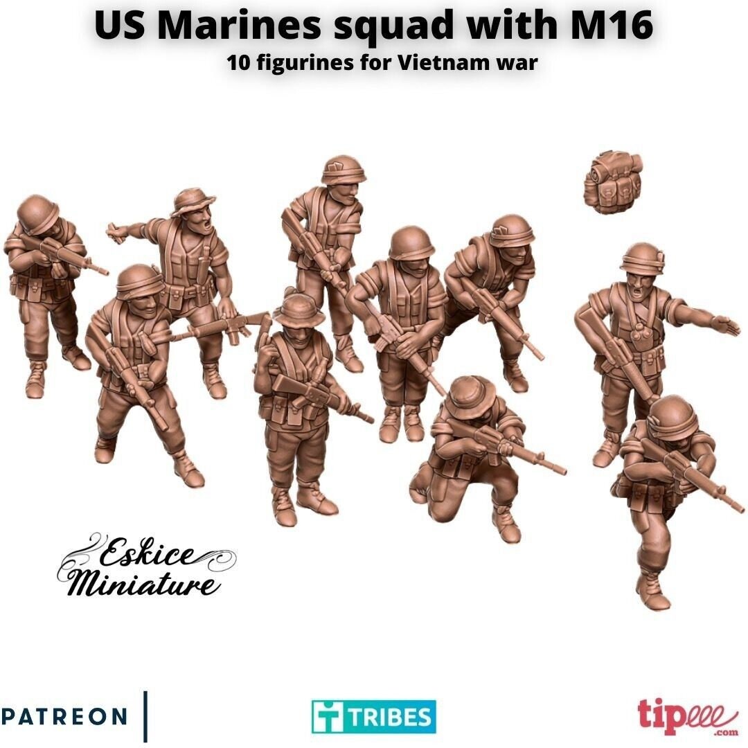28mm WW2 US Marine Squad M16 Vietnam Miniature Ww2 Etsy 28mm-ww2-us-marine-squad-m16-vietnam-miniature-ww2-etsy