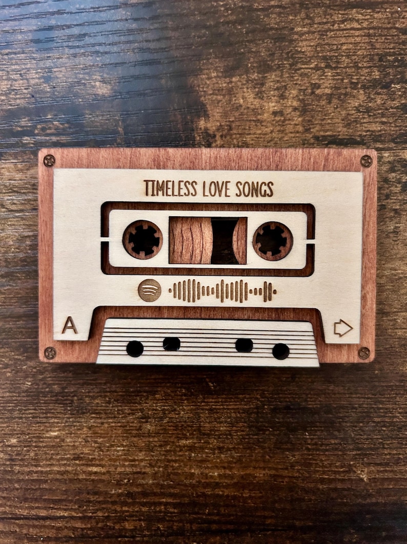 Personalized Wooden Mixtape, Spotify Playlist Plaque, 5th Anniversary ...