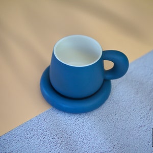 Handmade Ceramic Coffee Mug Set: Nordic Morandi Cup and Saucer - Etsy