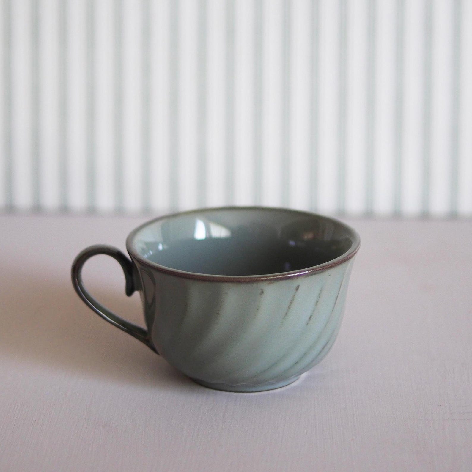 Handcrafted Ceramic Coffee Cup: Swirl Pattern Tea Mug (150ml) - Etsy
