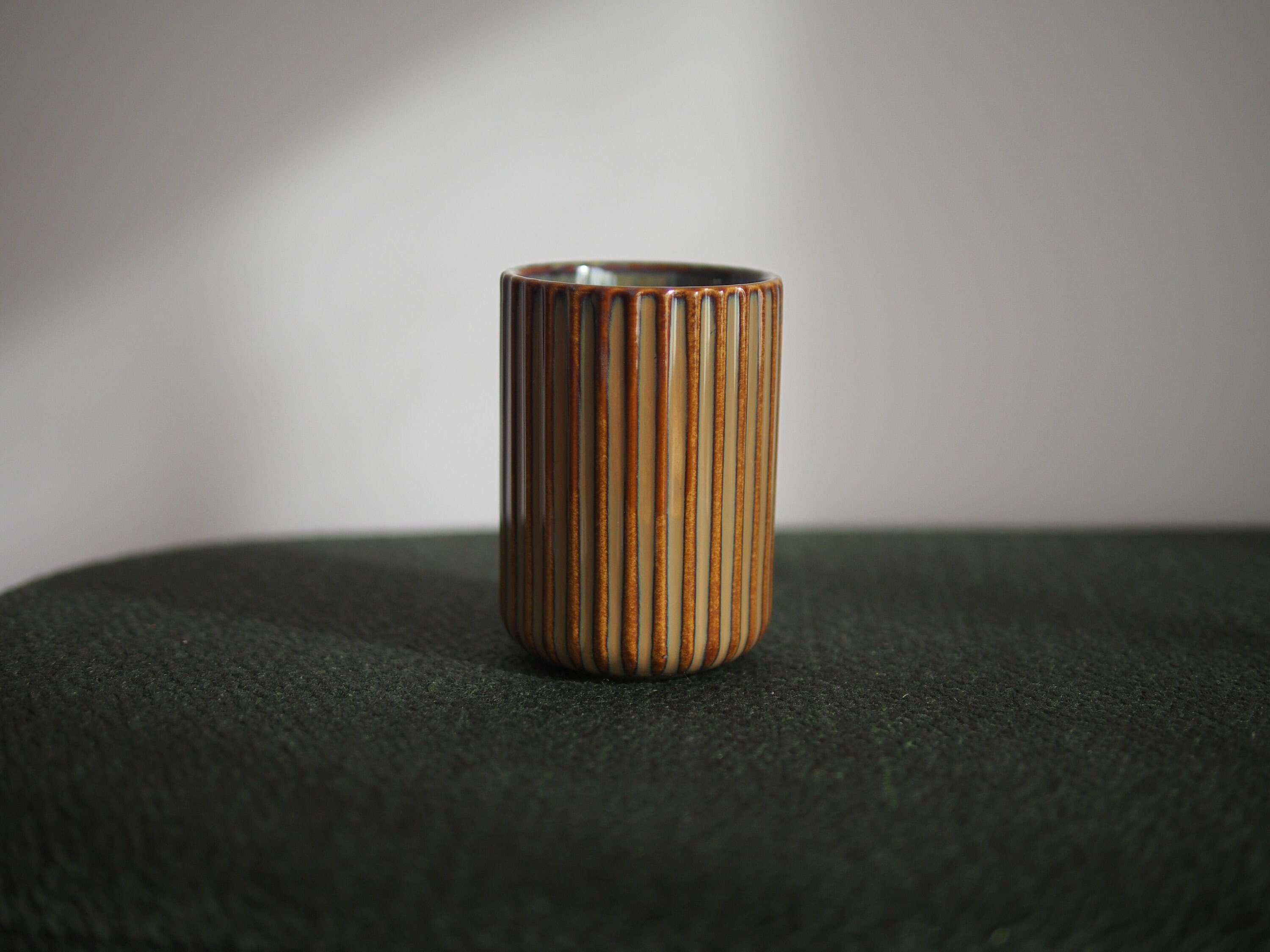 Hand Painted Ceramic Coffee Mug: Light Reactive Inku Cup, Striped Vase ...