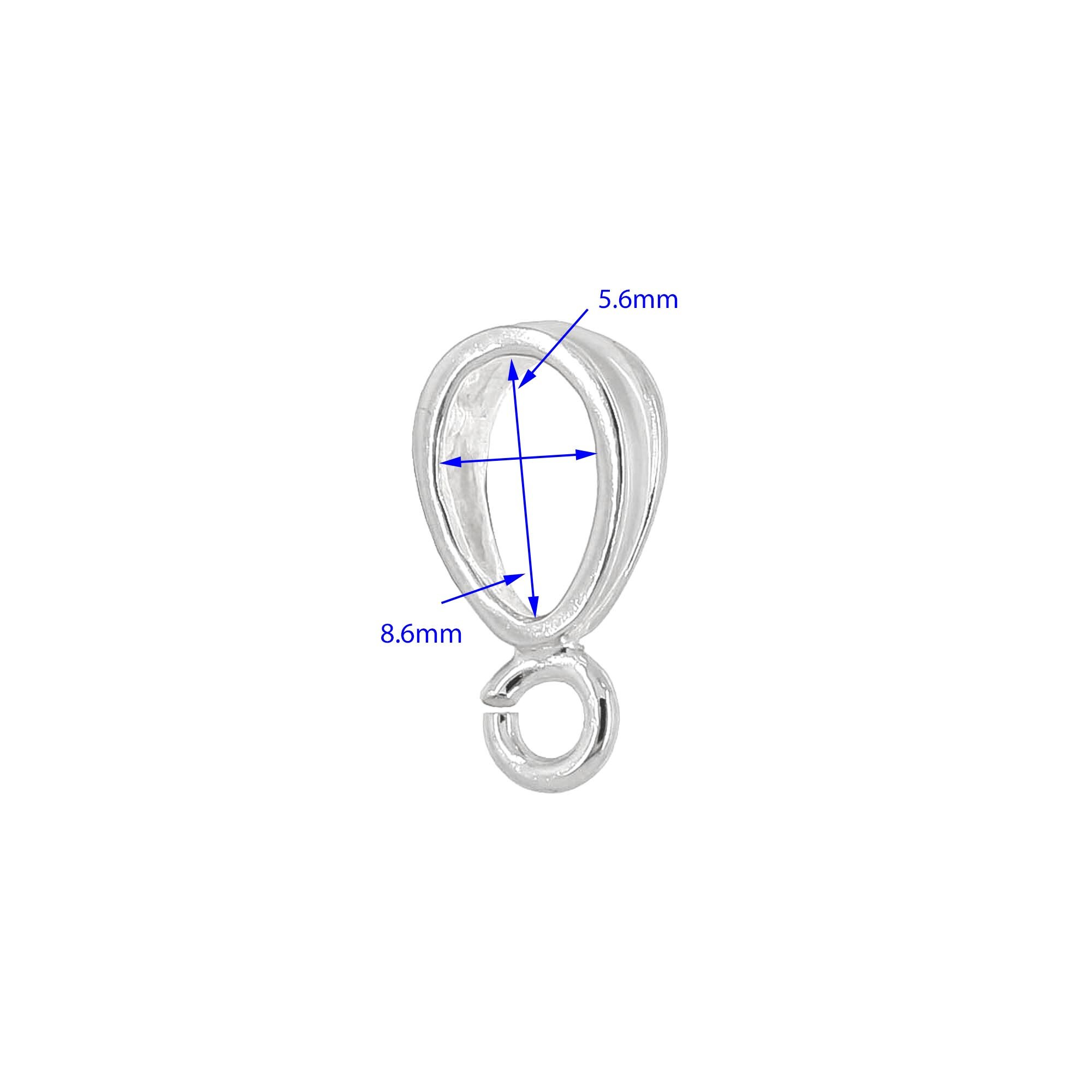 1pc Sterling Silver Pendant Clasp Bail Connector With Heavy Duty Open