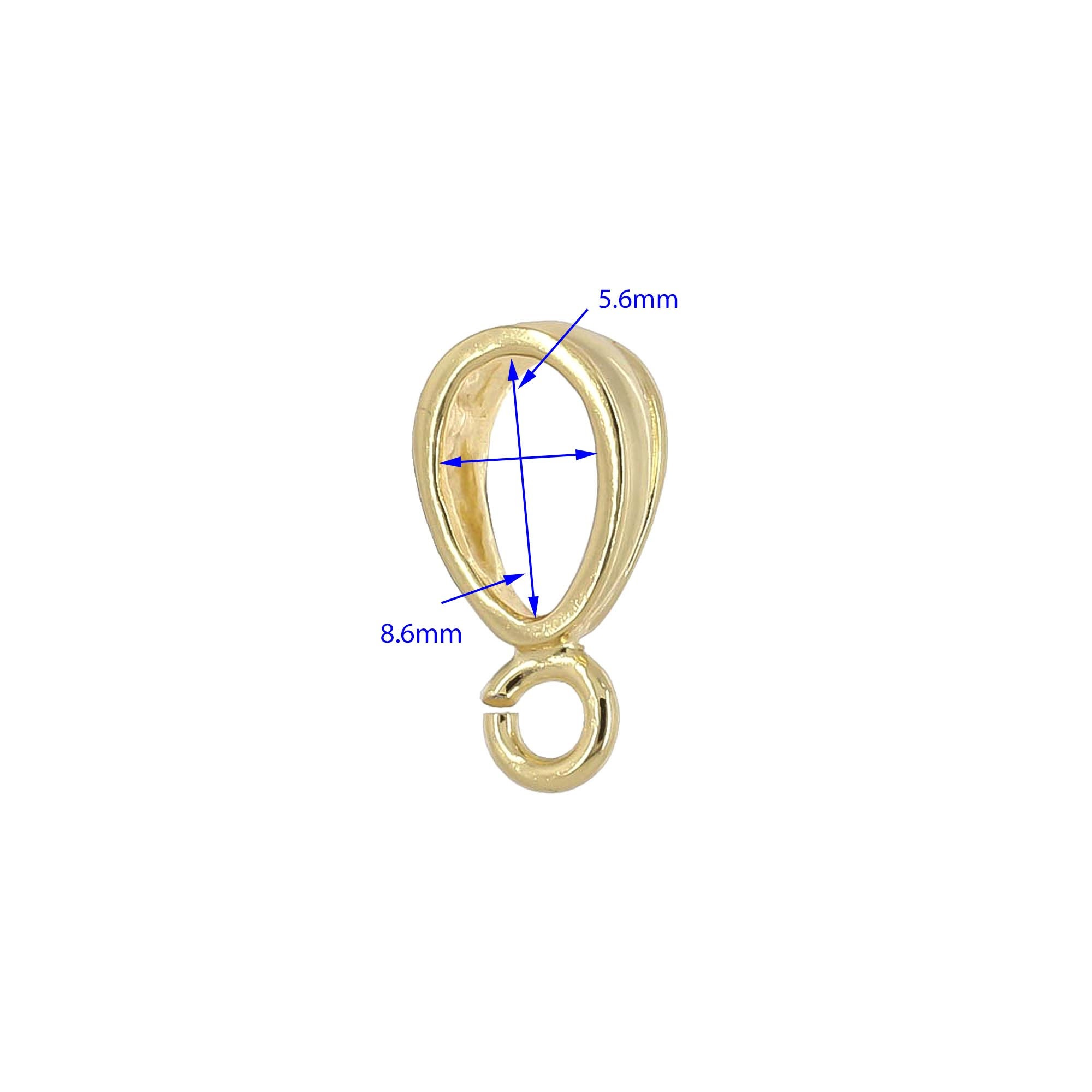 1PC Sterling Silver Pendant Clasp Bail Connector With Heavy Duty Open ...