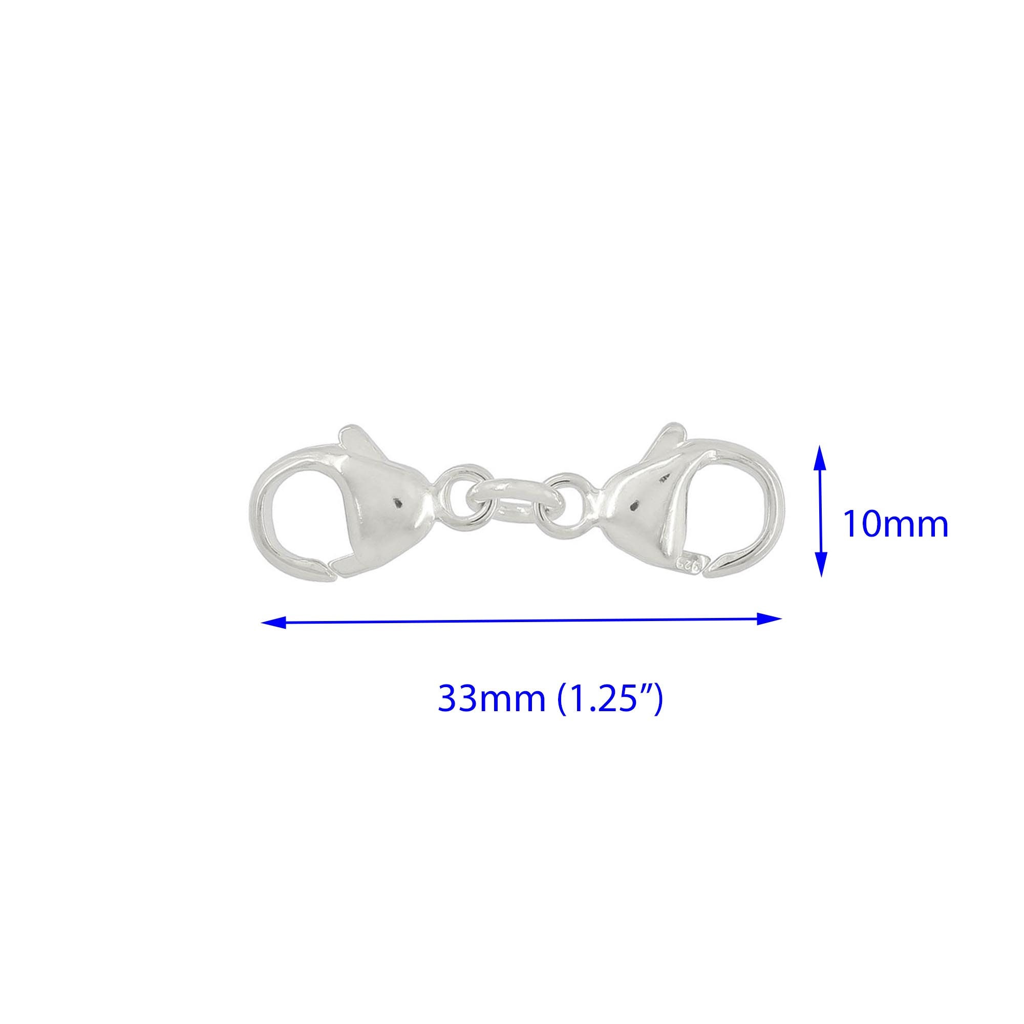 1PC Sterling Silver Double Lobster Connector / Extender Safety Clasp ...