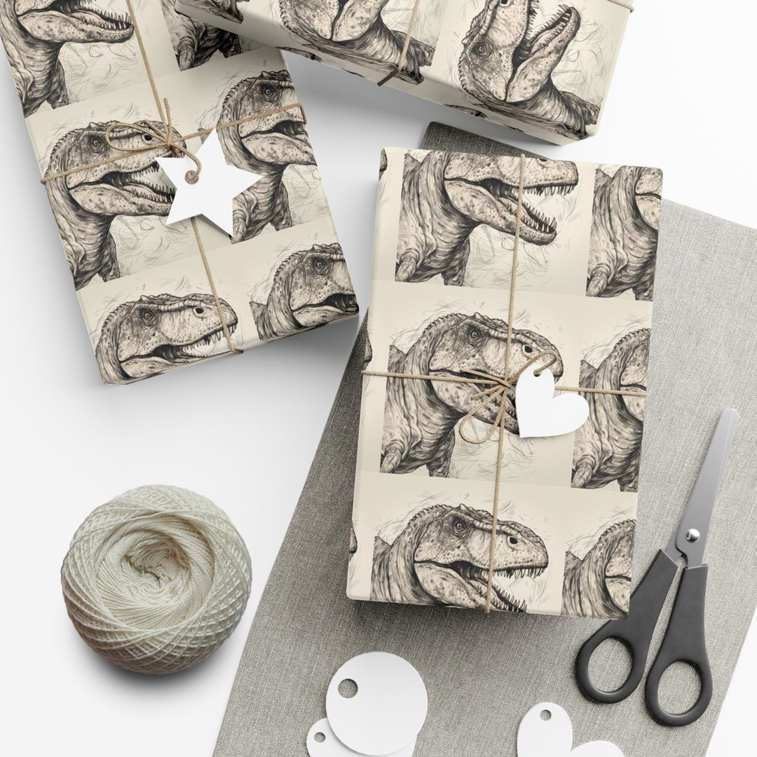 T-rex Gift Wrap Papers / Dinosaur Gift Wrap / Art Paper /craft - Etsy