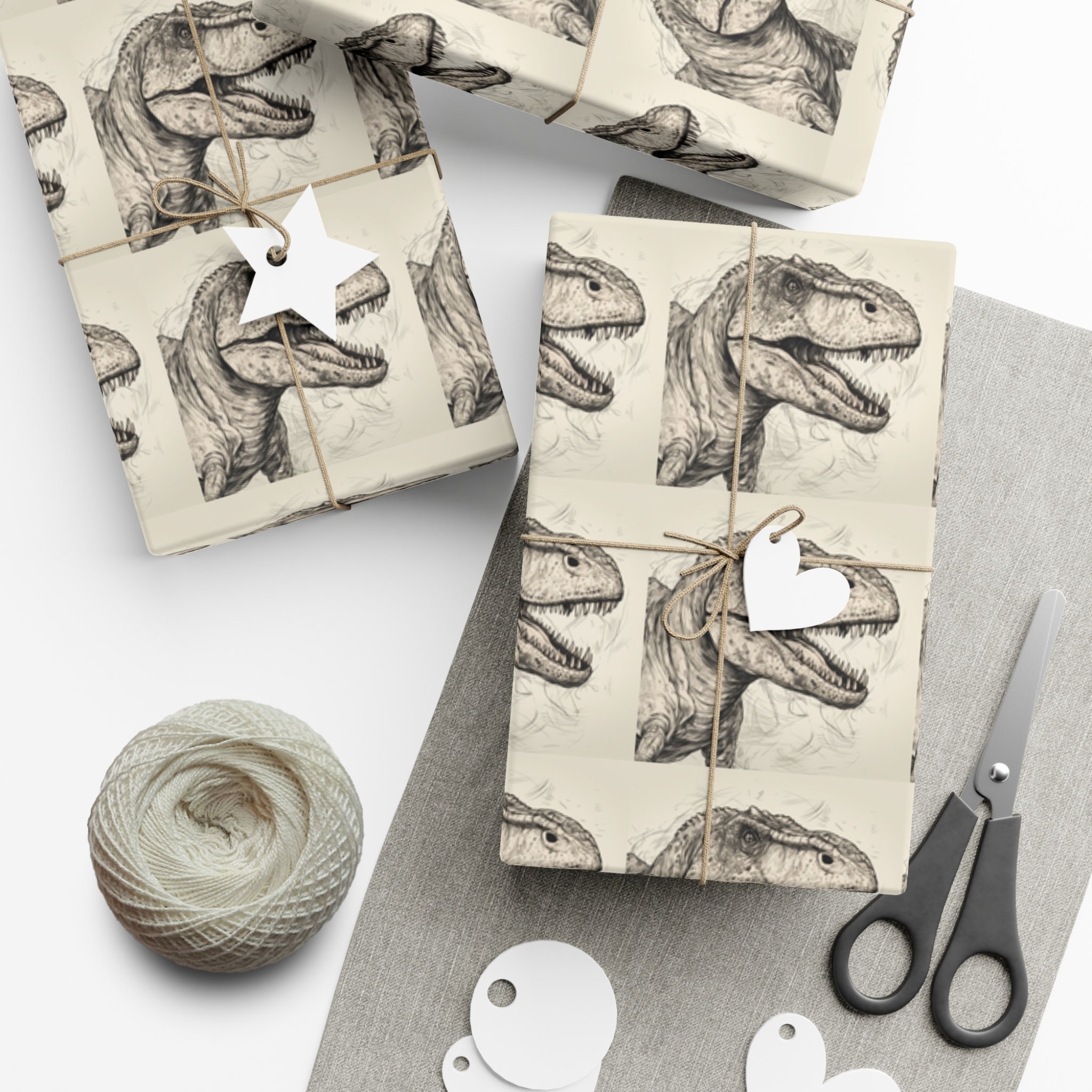 T-rex Gift Wrap Papers / Dinosaur Gift Wrap / Art Paper /craft - Etsy