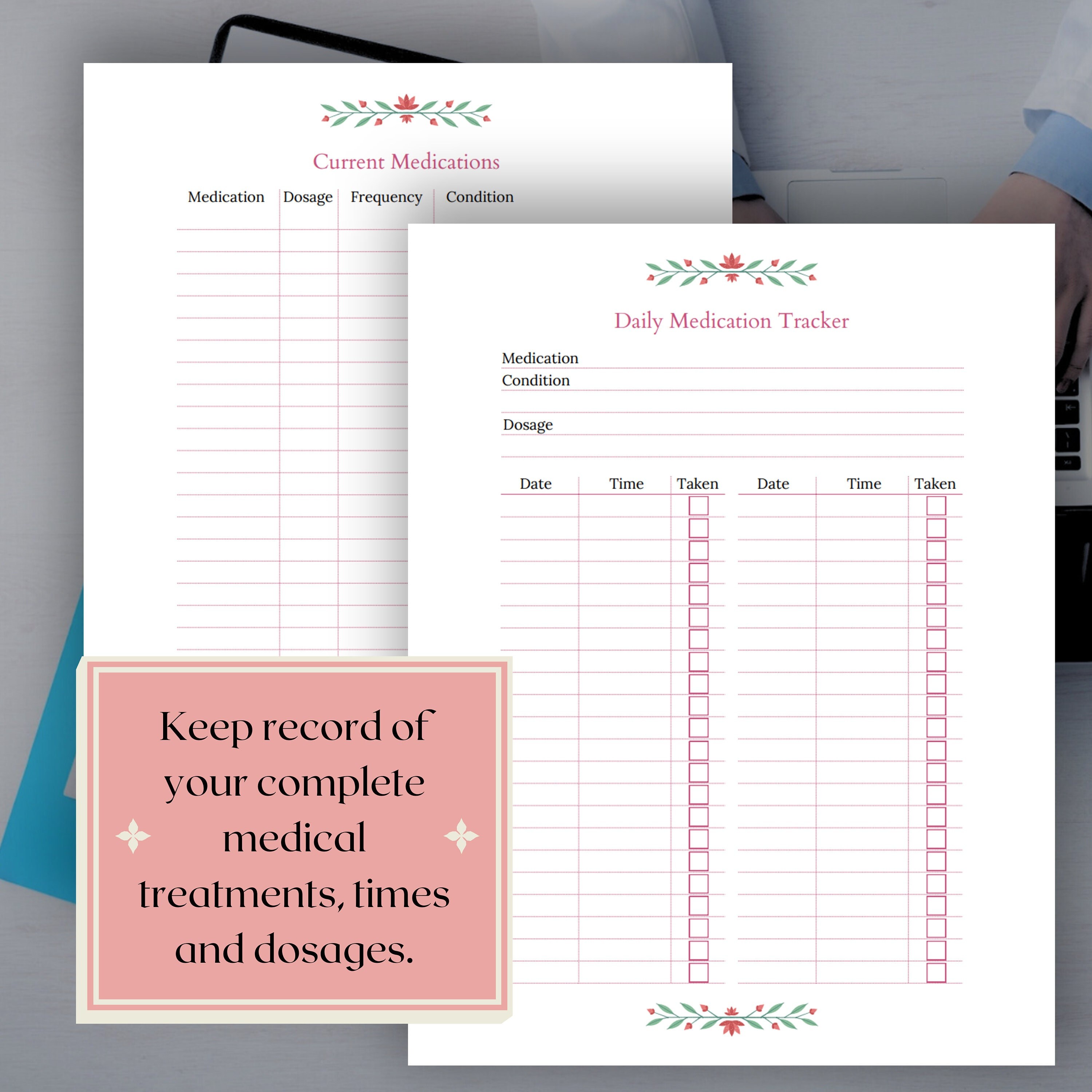 A4 Printable Medical Health Binder, Healthcare Inserts, Medical ...