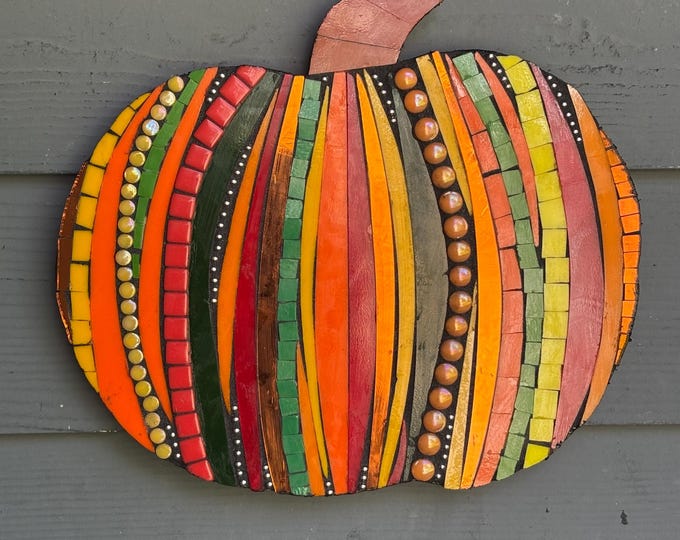 Mosaic Pumpkin in Autumn Colors. 12" - Etsy