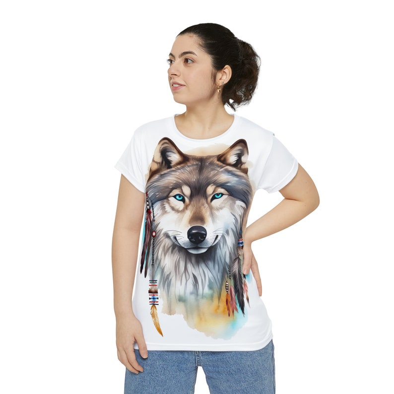 Wolf Tshirt Native Wolves Tee Animal Lover Women's Short Sleeve Adventure Wolf Clothing Boho ...