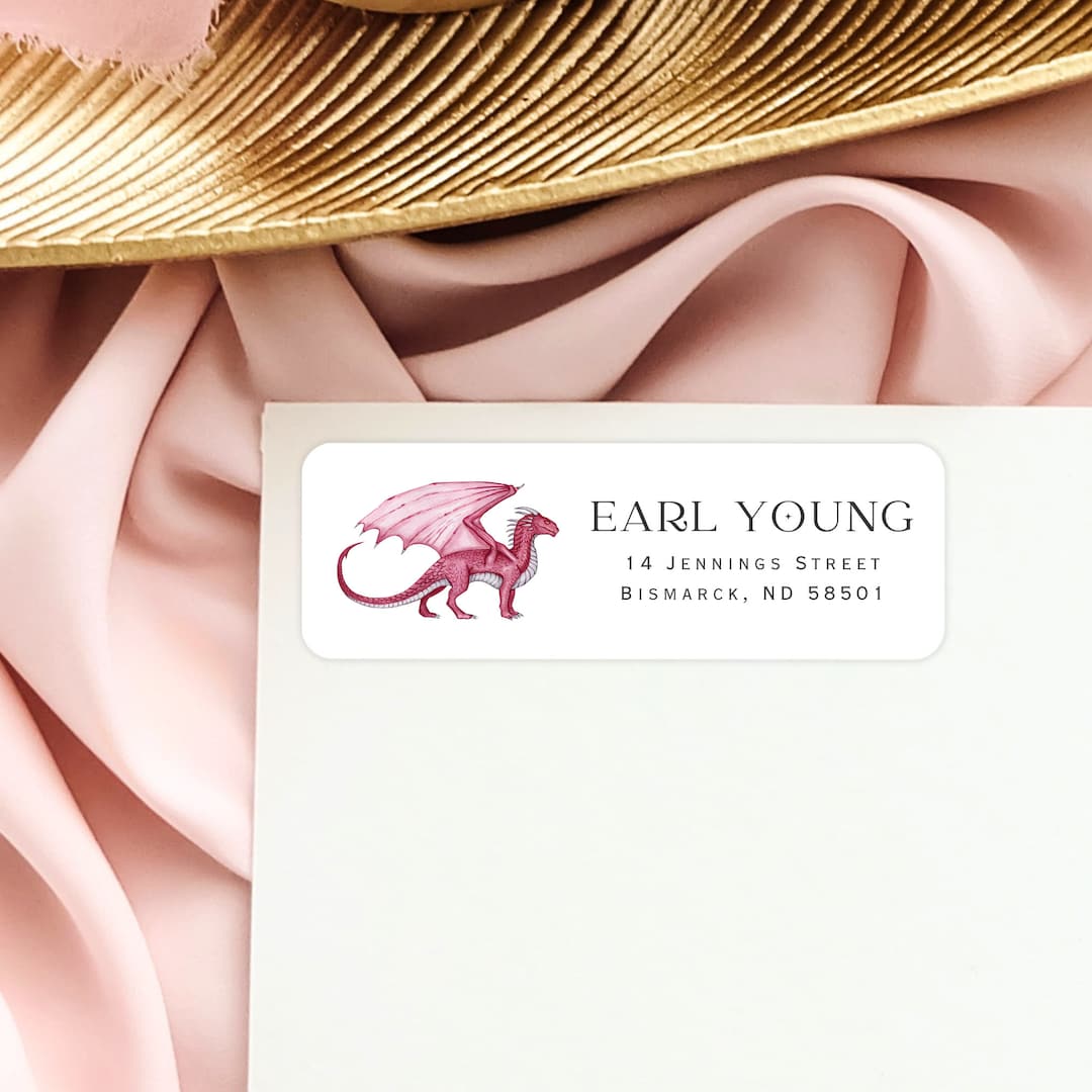 Dragon Return Address Labels, Personalized Self - Adhesive Return ...