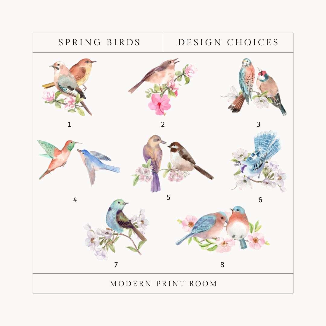 Spring Birds Address Labels, Personalized Self - Adhesive Return ...