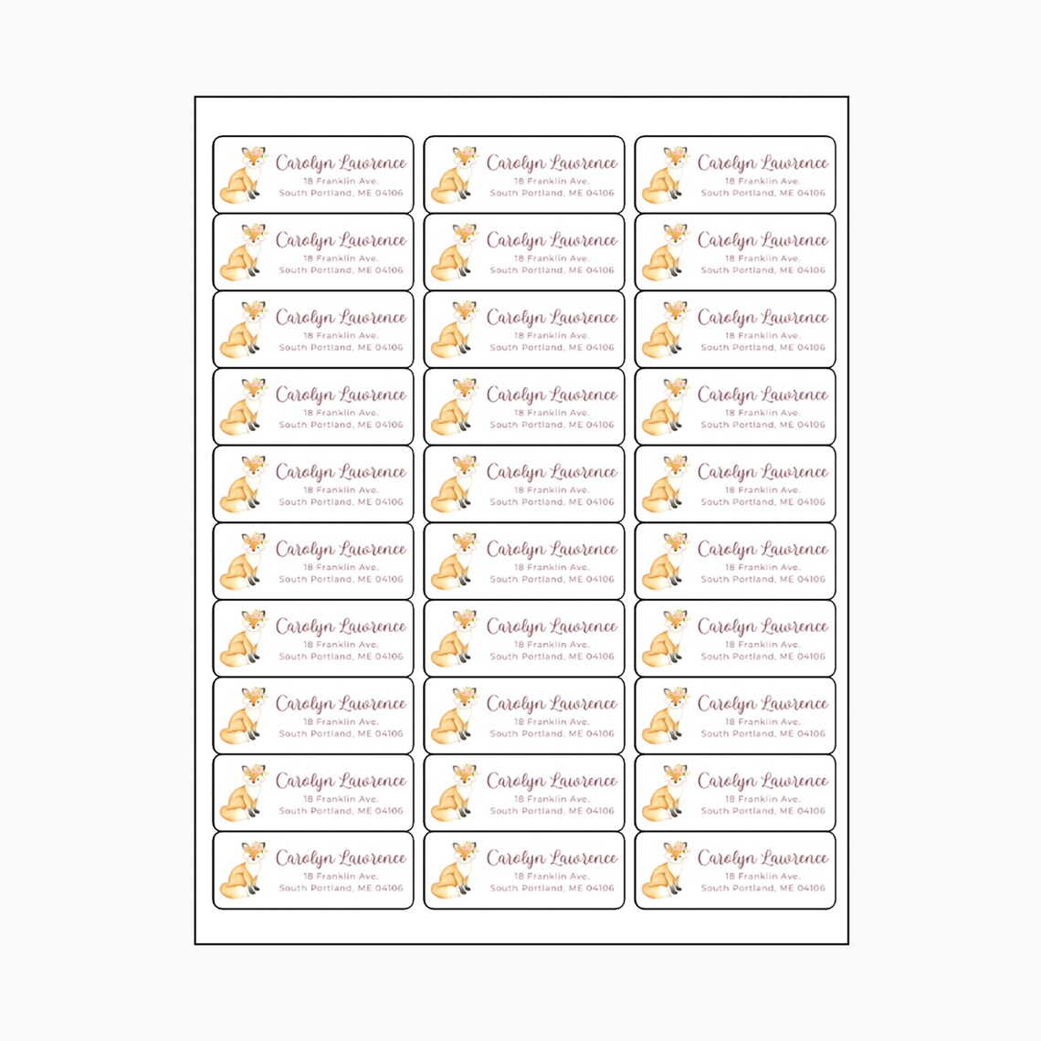 Woodland Animals Return Address Labels, Personalized Self - Adhesive ...