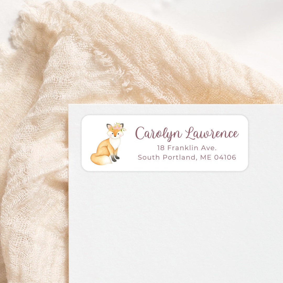 Woodland Animals Return Address Labels, Personalized Self - Adhesive ...