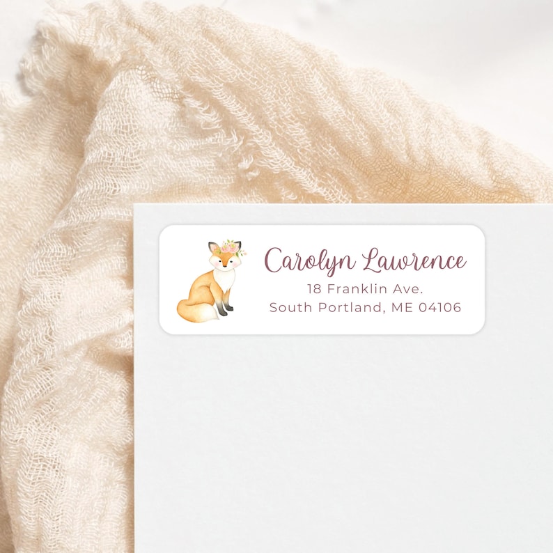 Woodland Animals Return Address Labels, Personalized Self - Adhesive ...