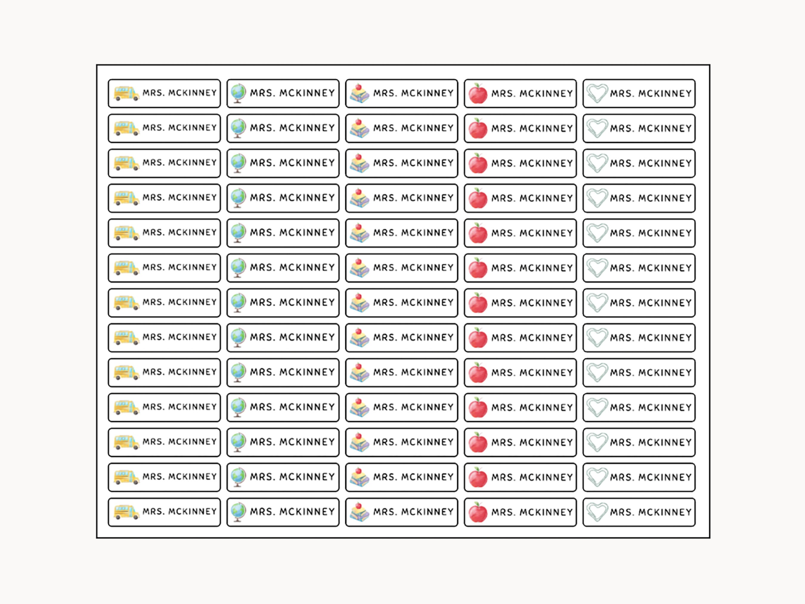 Teacher Name Labels, Teacher Book Labels, Teacher Supplies Labels ...