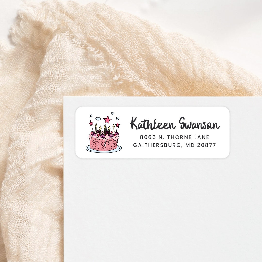 Birthday Return Address Labels, Personalized Self - Adhesive Return ...
