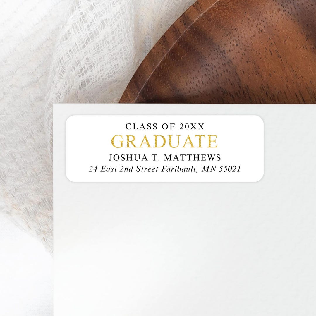 Graduation Return Address Labels, Personalized Self - Adhesive Return ...