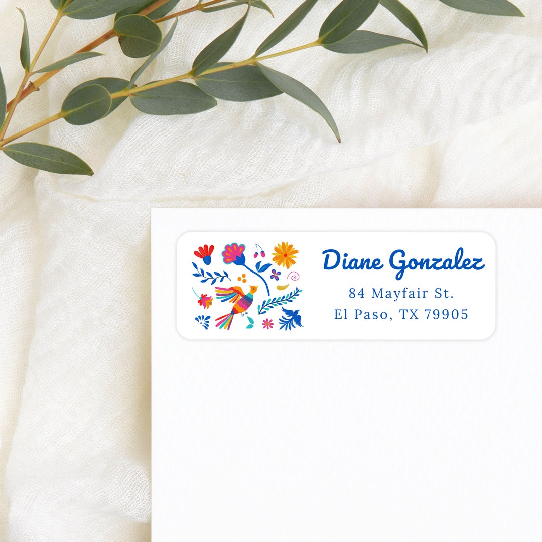 Mexican Folk Art Fiesta Return Address Labels, Personalized Self ...