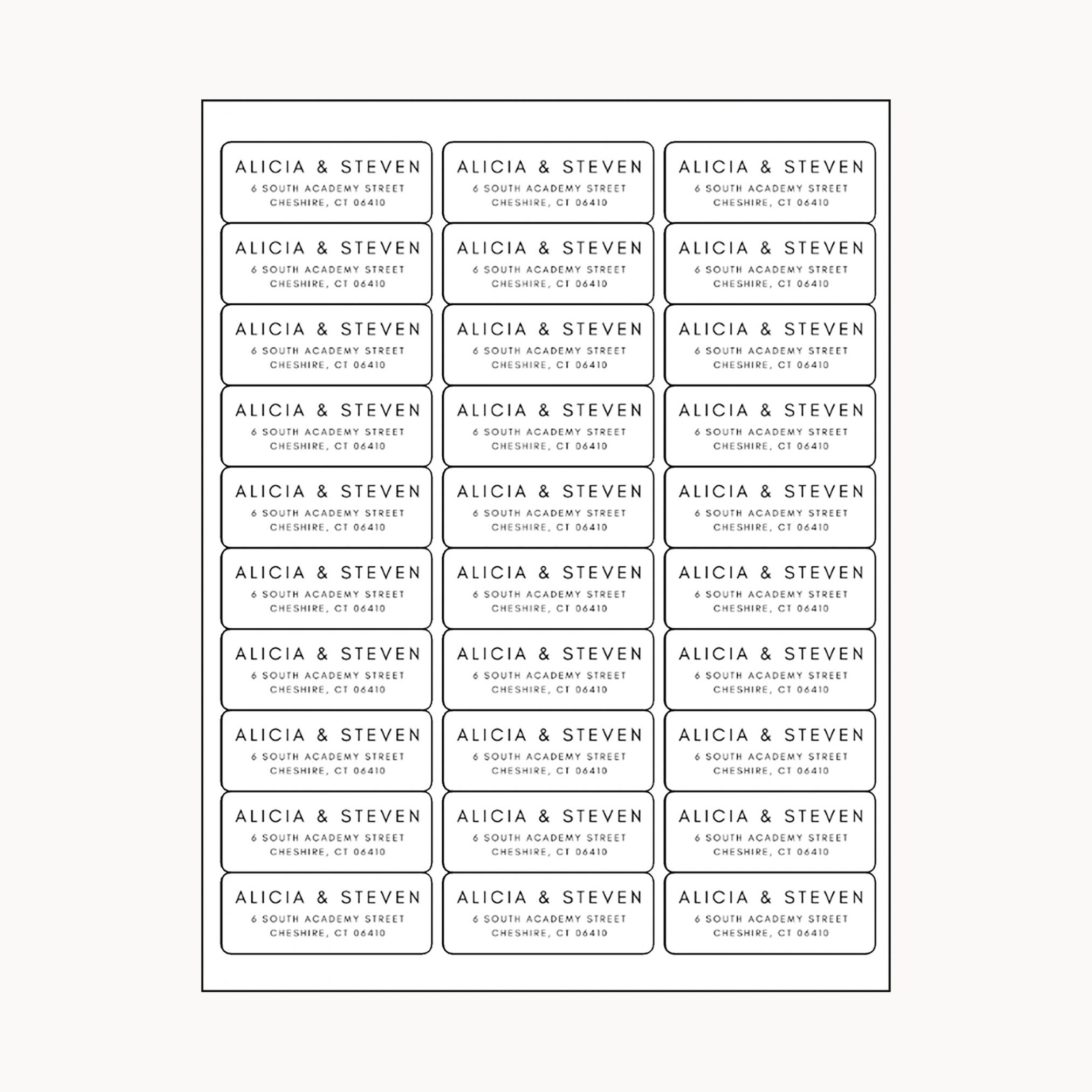 Modern Minimalist Return Address Labels, Personalized Self - Adhesive ...