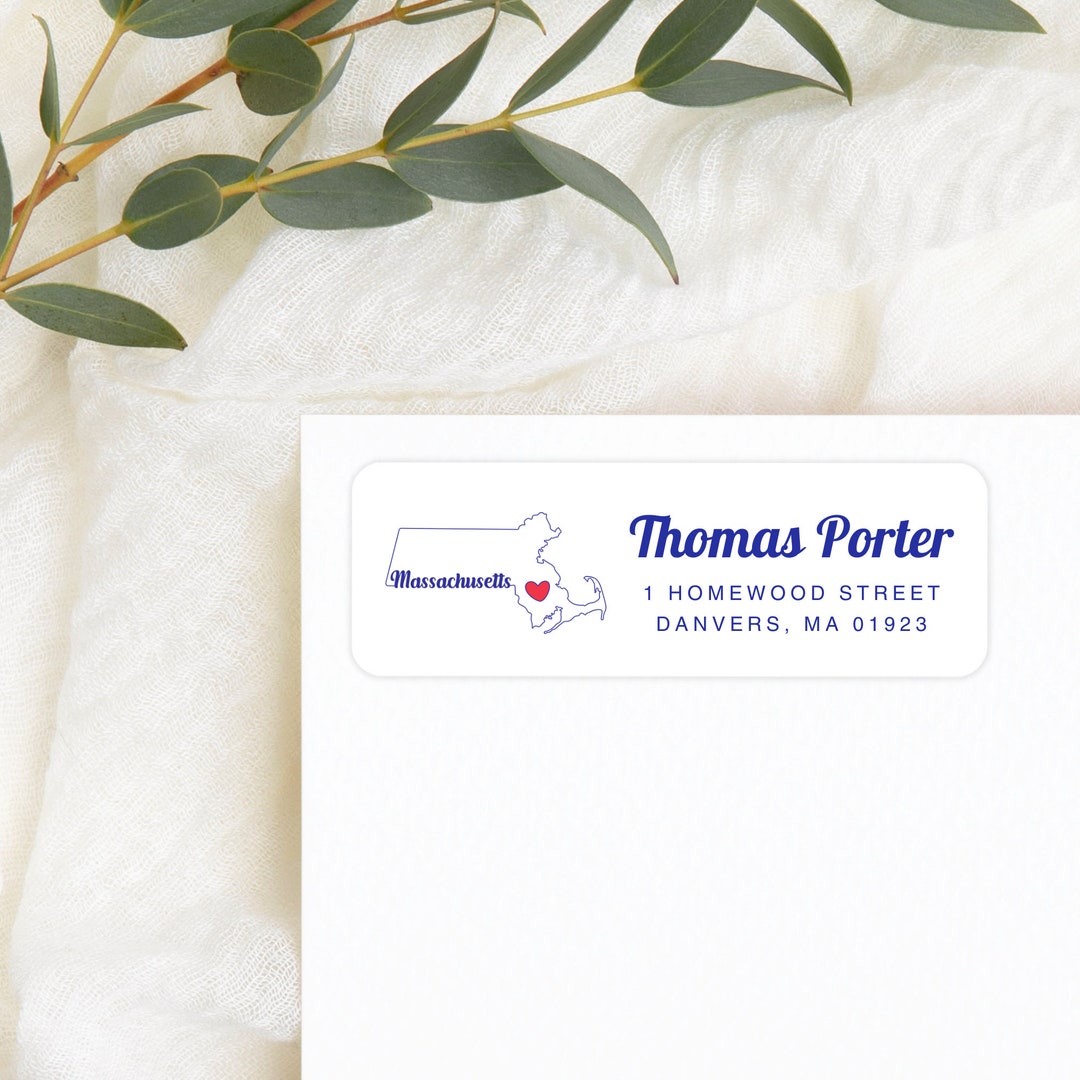 State Return Address Labels, Personalized Self - Adhesive Return ...