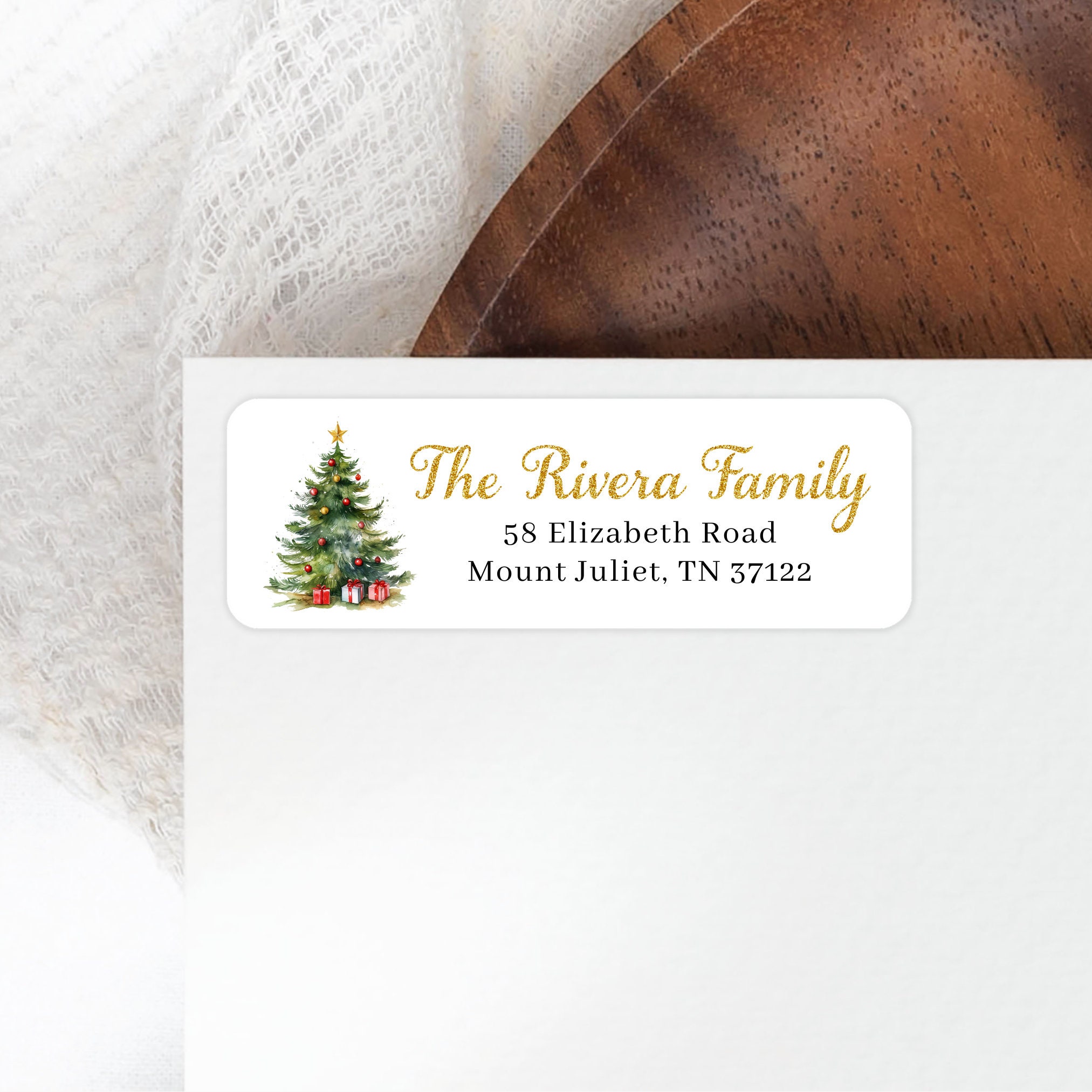 Christmas Tree Return Address Labels, Personalized Self - Adhesive ...